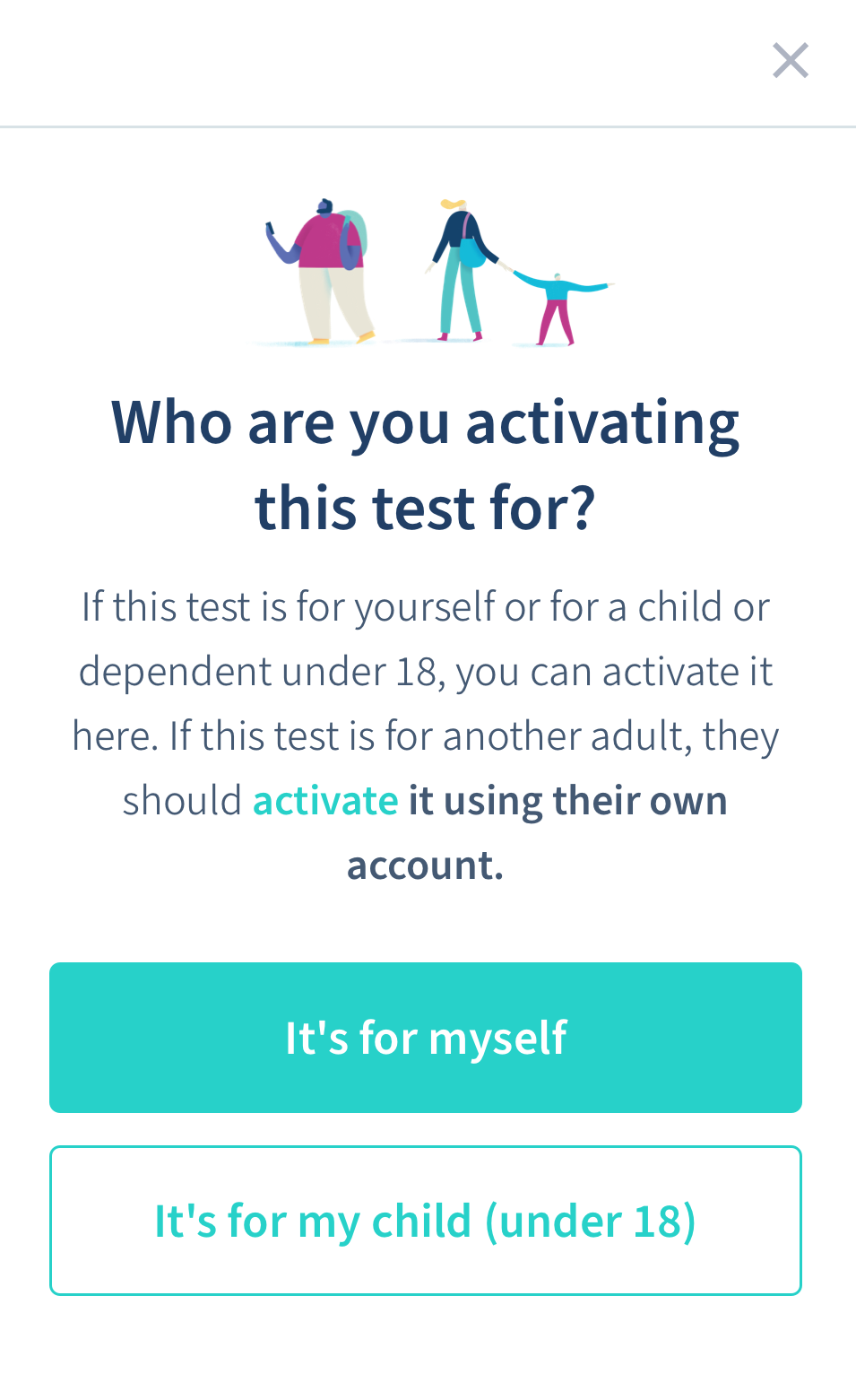 How do I activate my child’s COVID-19 sample collection kit?